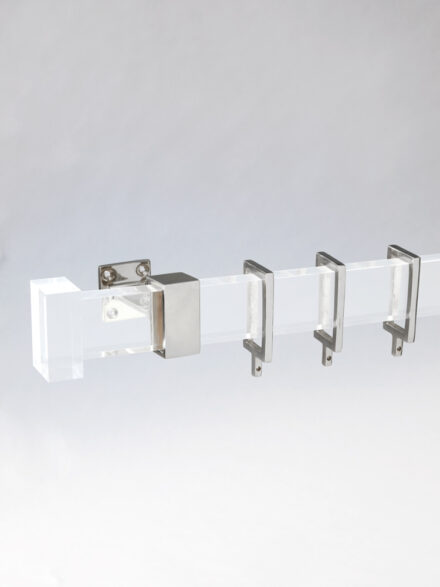 Rectangle Clear Lucite Curtain Rods - Drapery Hardware