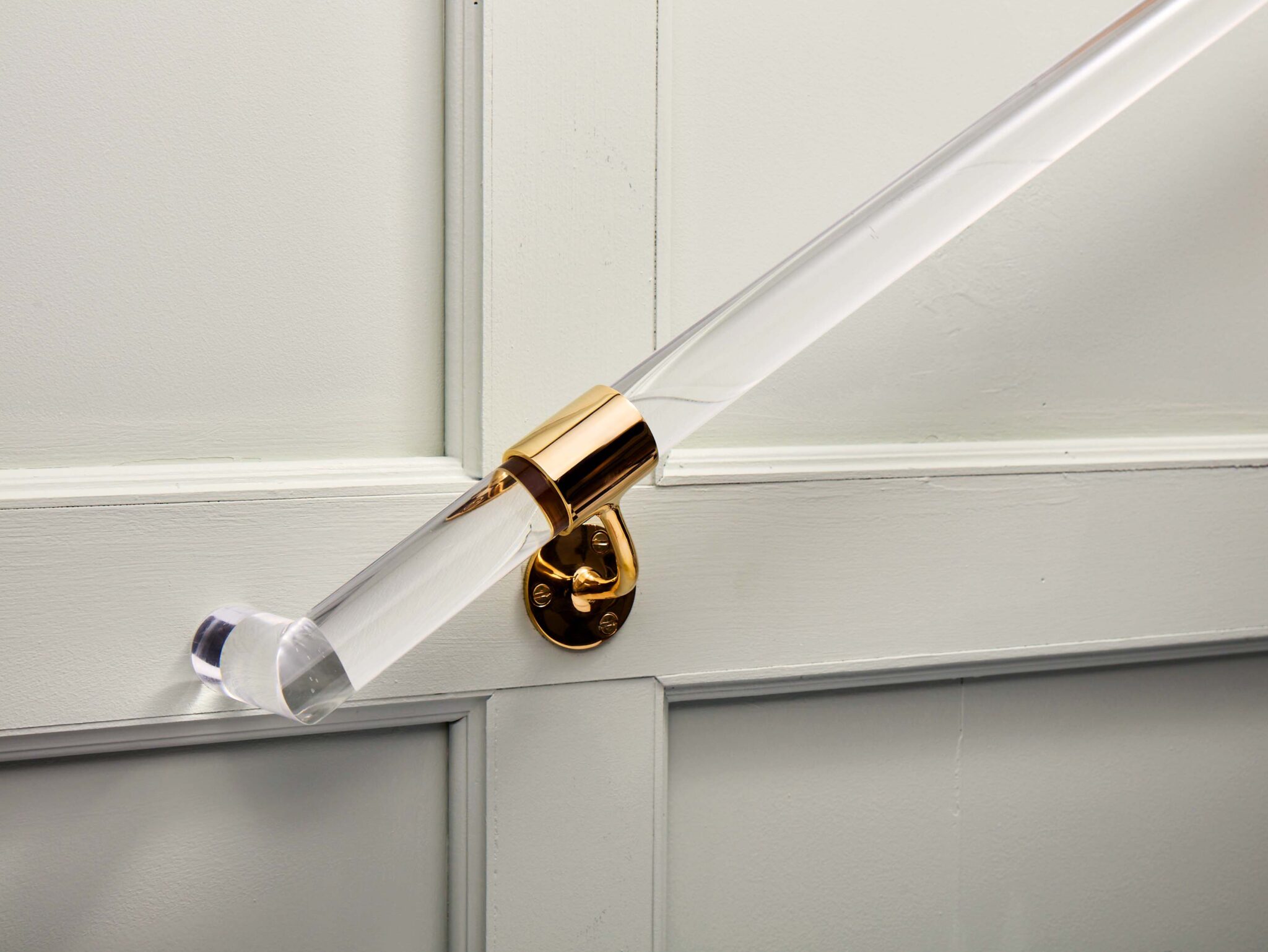 Custom Elegant Lucite Brass Handrail Railing | Luxholdups