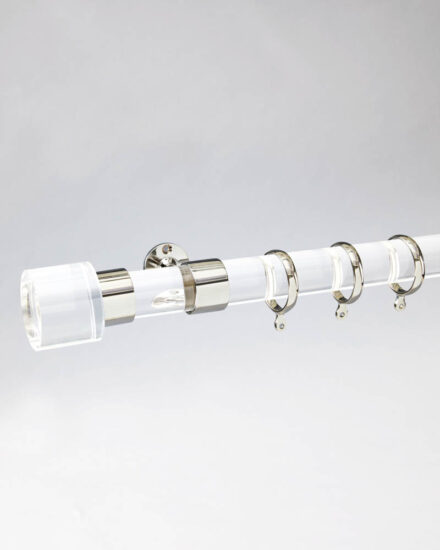 Clear Cylinder Lucite Curtain Rod Finial | Drapery Hardware | Luxholdups
