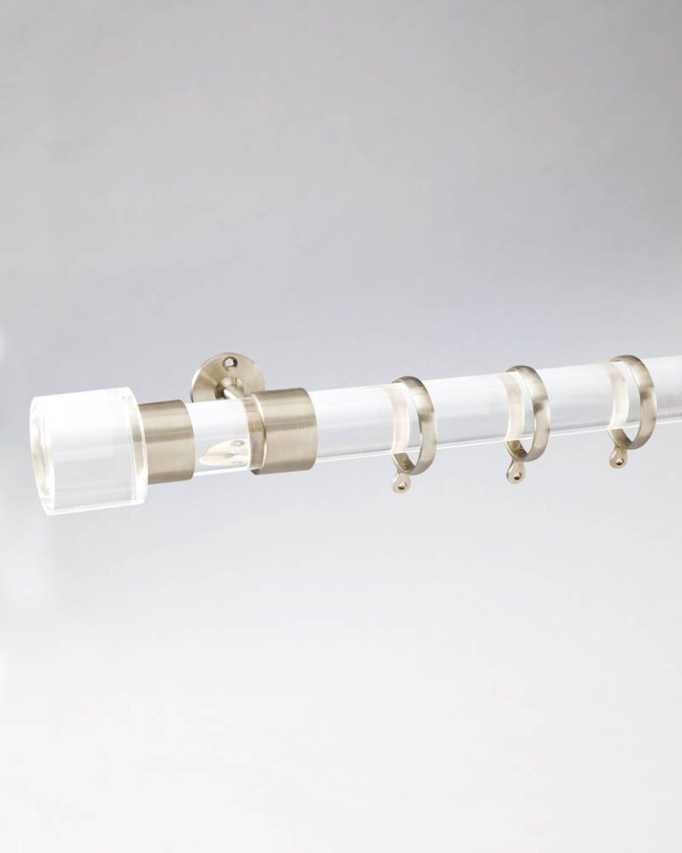 Clear Cylinder Lucite Curtain Rod Finial | Drapery Hardware | Luxholdups