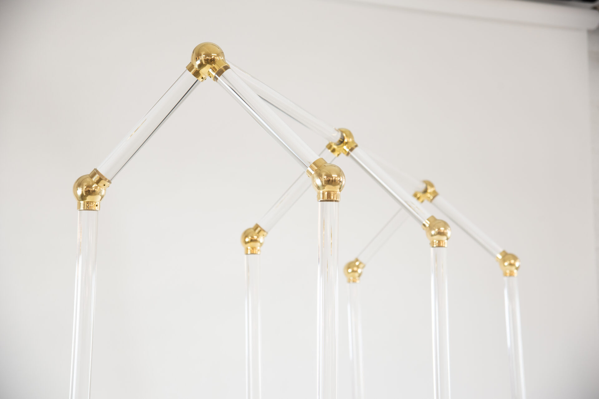 Clear Lucite and Brass Rolling Rack | Storage | Luxholdups