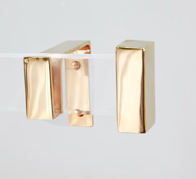 Brass Rectangular End Cap Finial - LuxHoldUps